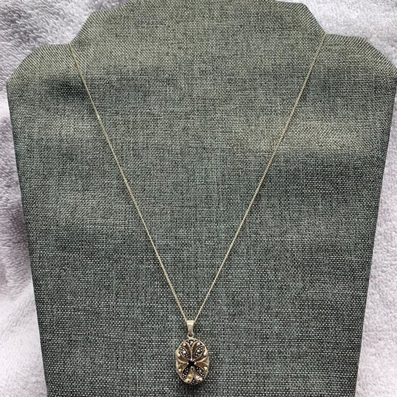 Jewelry | Vintage 925 Sterling Oval Locket Marcasite Pendant On ...